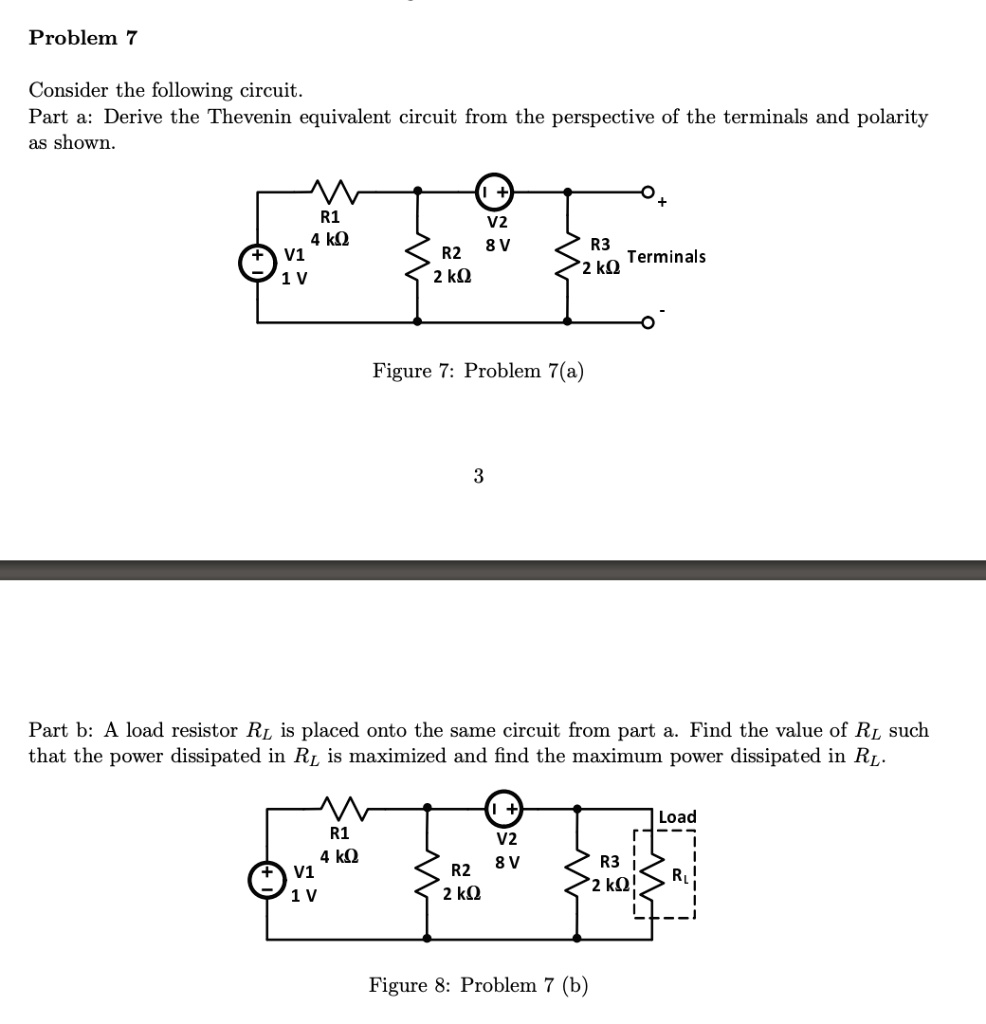SOLVED: Consider the following circuit. Part a: Derive the Thevenin equivalent circuit from the ...