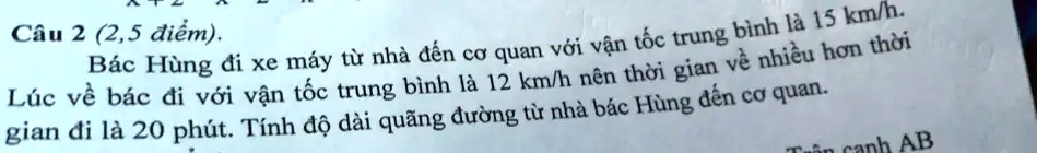 Solved Kà Hiá‡u Câu 2 2 5 Ä‘iáƒm Tá‘c đᙠTrung Bình Tá
