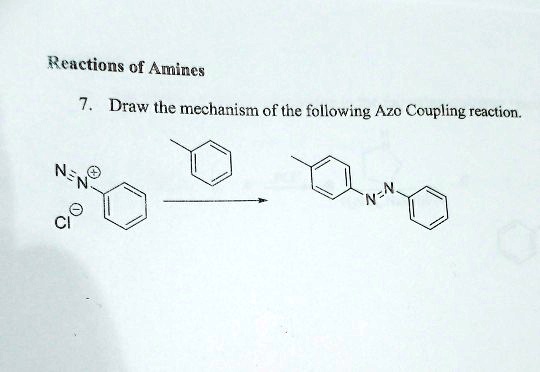 SOLVED: Reactions of Amines Draw the mechanism of the following Azo ...