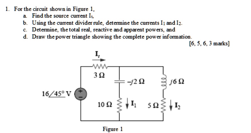 SOLVED: For the circuit shown in Figure 1: a. Find the source current It. b. Using the current ...