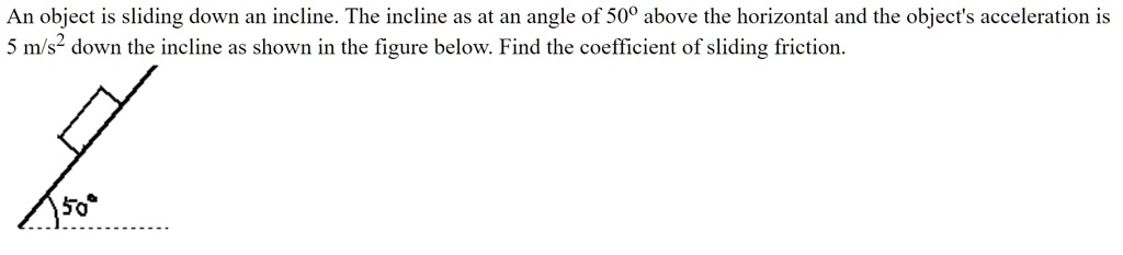SOLVED: An object is sliding down an incline: The incline as at an ...