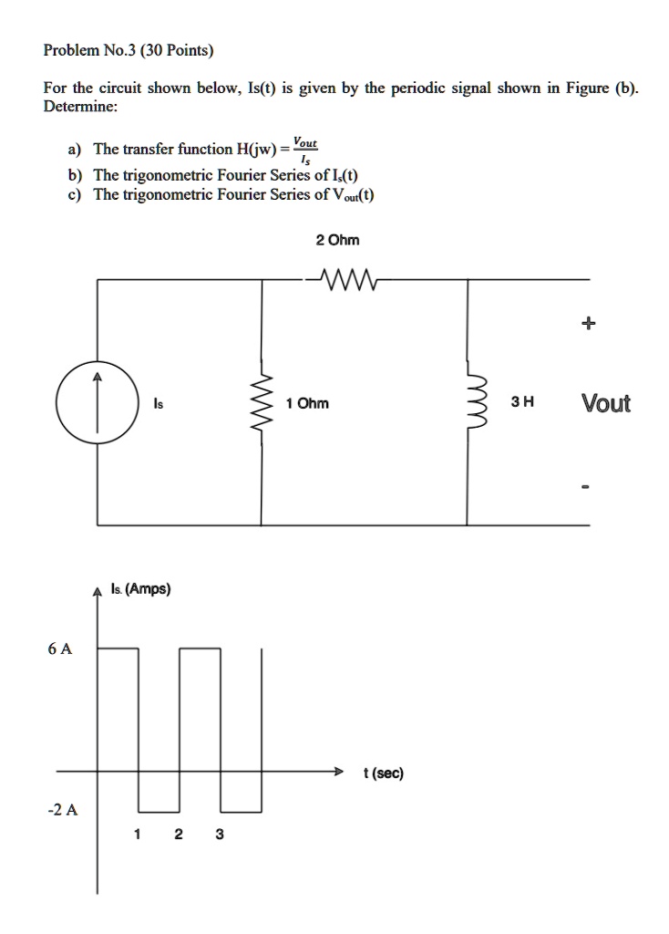 Problem No 3 30 Points For The Circuit Shown Below Is T Is Given By The Periodic Signal