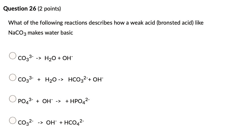 SOLVED: Question 26 (2 points) Which of the following reactions ... SOLVED: Question 26 (2 points) Which of the following reactions ...