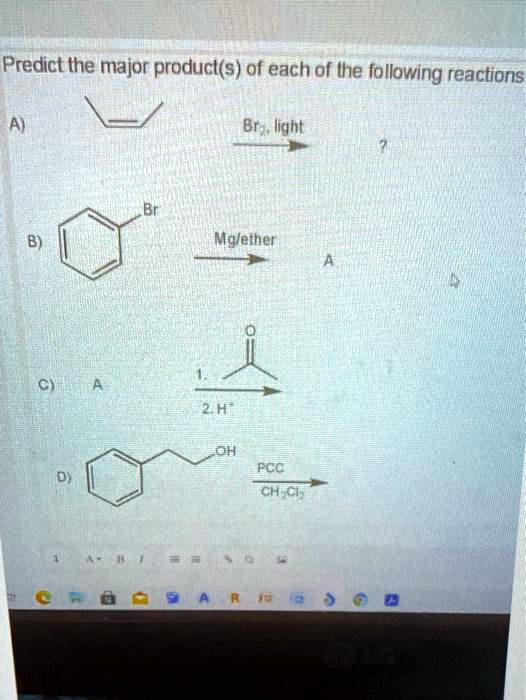 SOLVED: Predict the major product(s) of each of the following reactions ...
