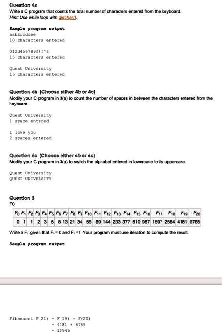 Solved Title C Programming Character Counting And Manipulation Question 4a Write A C Program