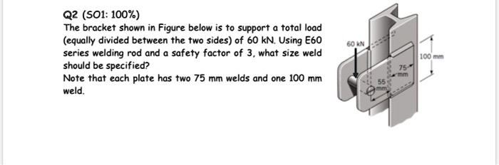SOLVED: Q2 (S01: 100%): The bracket shown in the figure below is to ...