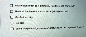 hazard signs such as flammable oxidizer and corrosive national fire ...