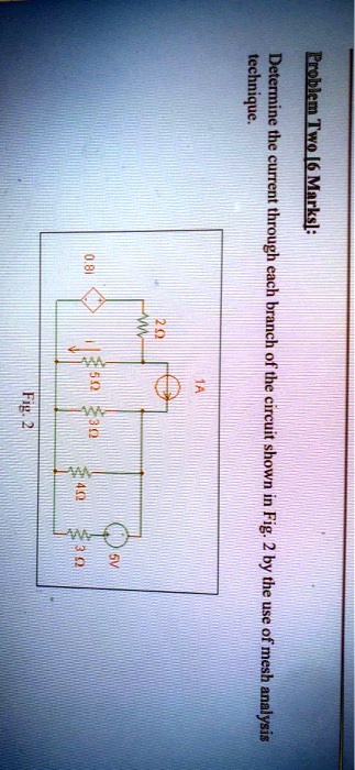 SOLVED: Technique. Problem Two. 16 Marks: 0.8 MM^2 Fig. 2. Determine the current through each ...