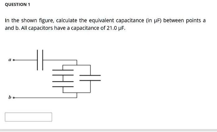 question in the shown figure calculate the equivalent capacitance in pf between points a and b ...