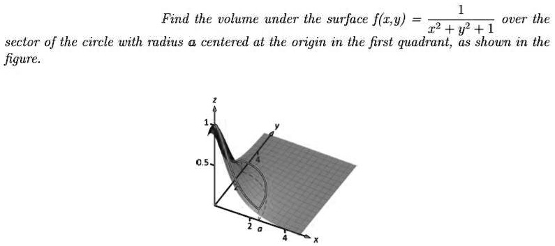 SOLVED: Find the volume under the surface f(r,y) over the 12 + y +1 ...
