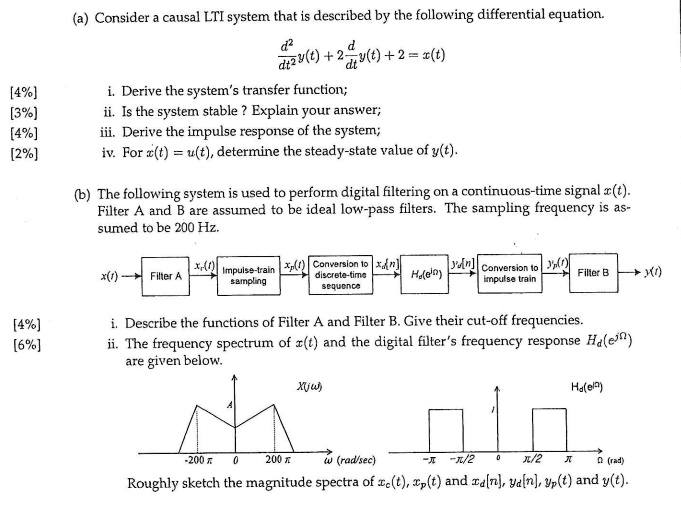 SOLVED: (a) Consider a causal LTI system that is described by the ...
