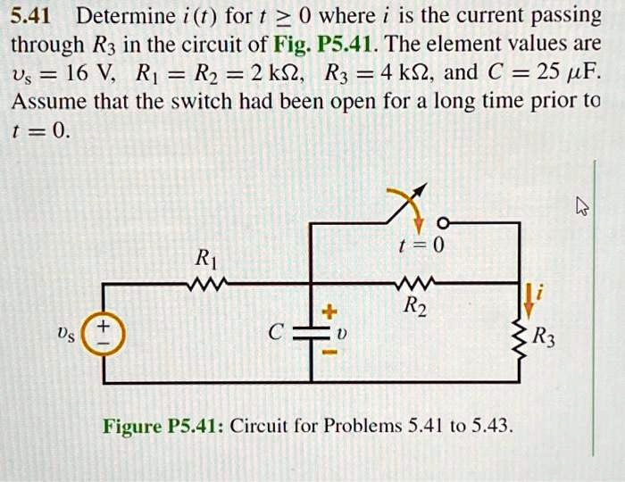 541 determine it for t 0 where i is the current passing through r3 in ...