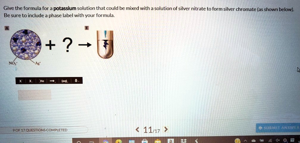 give the formula for a potassium solution that could be mixed with a ...