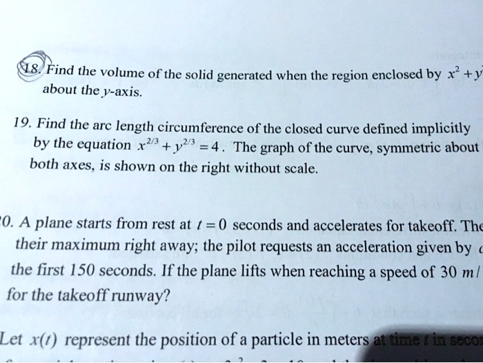SOLVED: 8. Find the volume of the solid generated when the region enclosed by about the y-axis ...