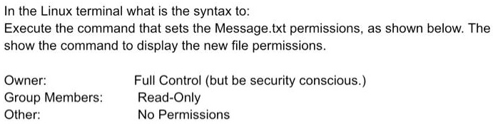 in the linux terminal what is the syntax to execute the command that ...