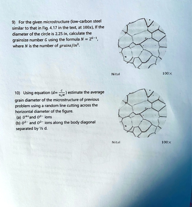 9) For the given microstructure (low-carbon steel similar to that in Fig. 4.17 in the text, at ...