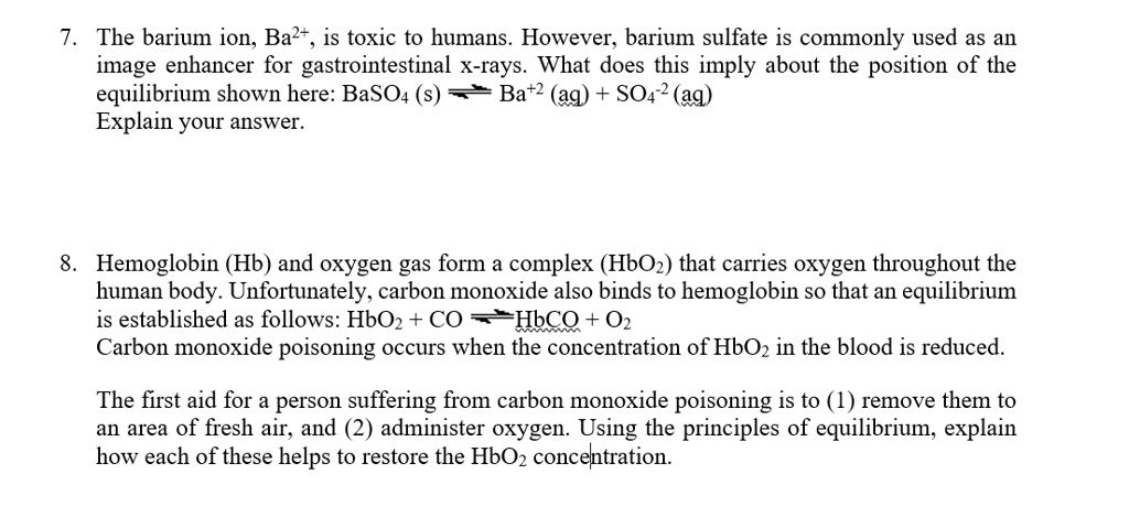SOLVED: The barium ion, BaÂ²â º, is toxic to humans. However, barium ...