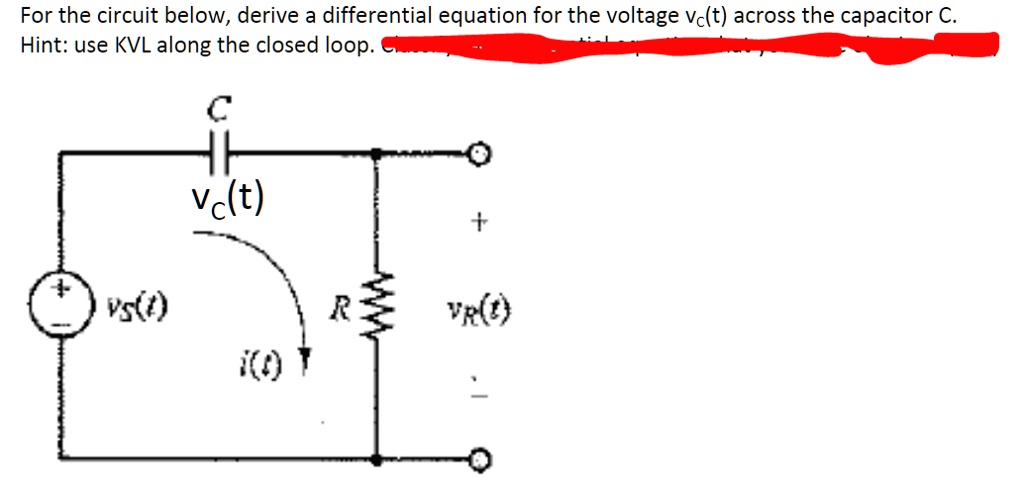 SOLVED: For the circuit below, derive a differential equation for the ... SOLVED: For the circuit below, derive a differential equation for the ...