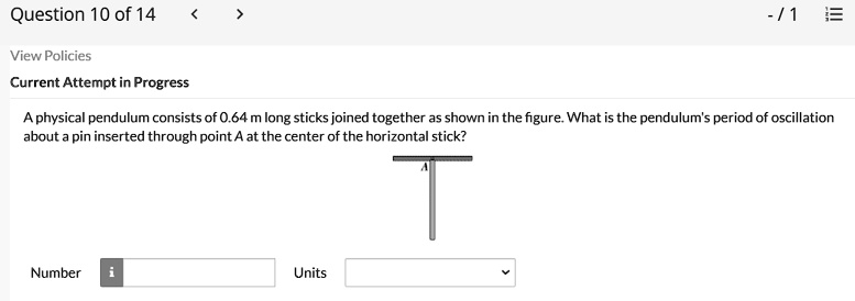 A physical pendulum consists of 0.64 m long sticks joined together as ...