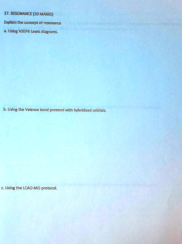 17. RESONANCE (10 MARKS) Explain the concept of resonance a. Using ...