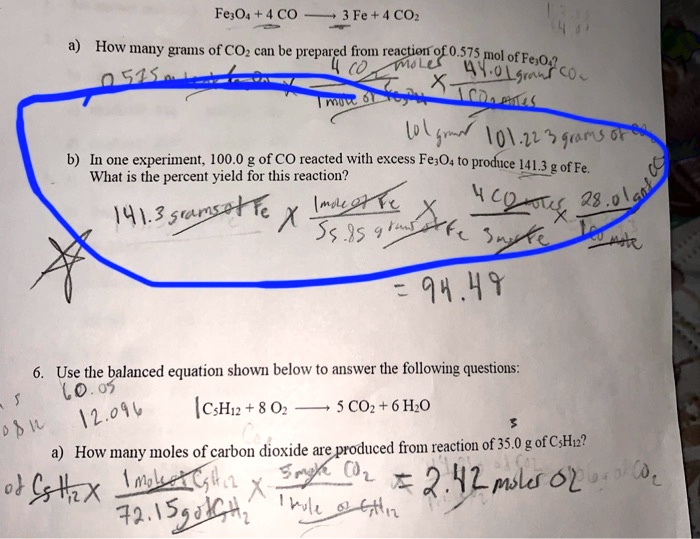 SOLVED: Fe2O3 3 Fe + CO2 How many grams of CO2 can be prepared from the ...