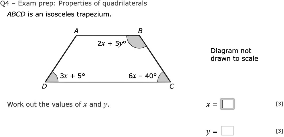 Solved Work Out The Value Of X And Y