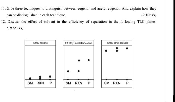 h give three techniques to distinguish between eugenol and acetyl ...