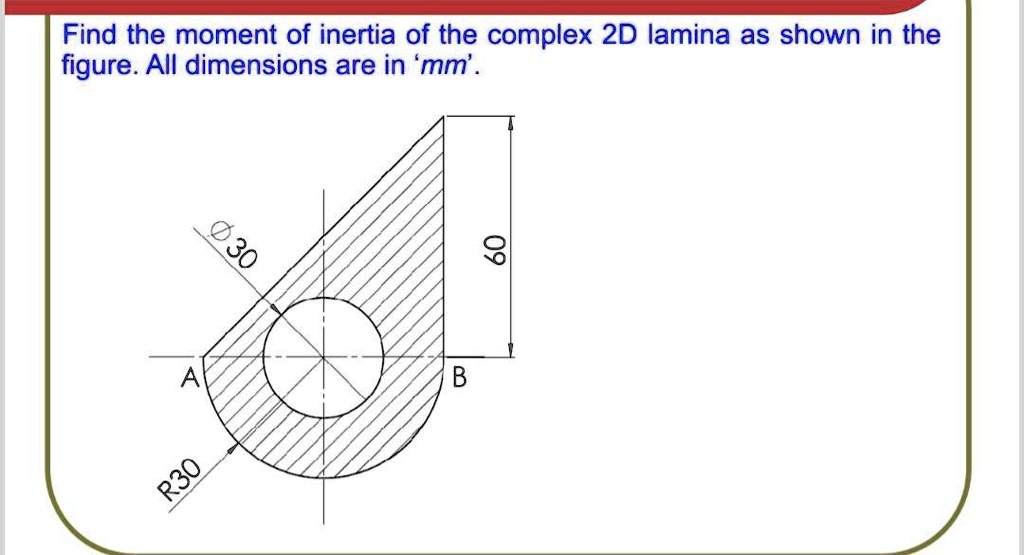 SOLVED: Find the moment of inertia of the complex 2D lamina as shown in ...