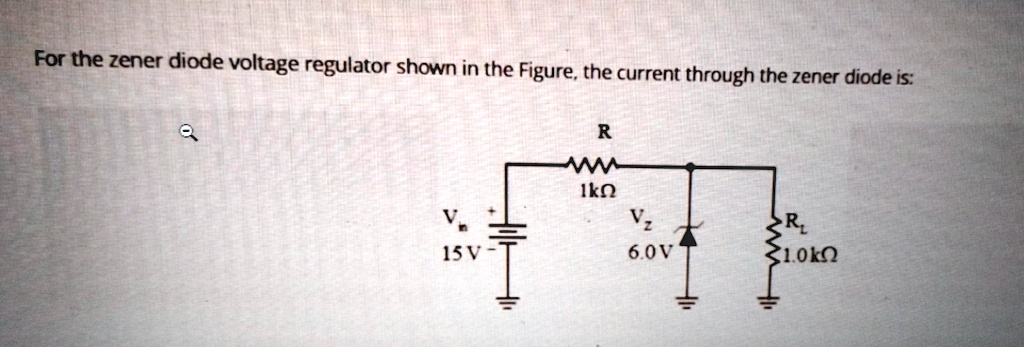 SOLVED: For the zener diode voltage regulator shown in the Figure, the ...