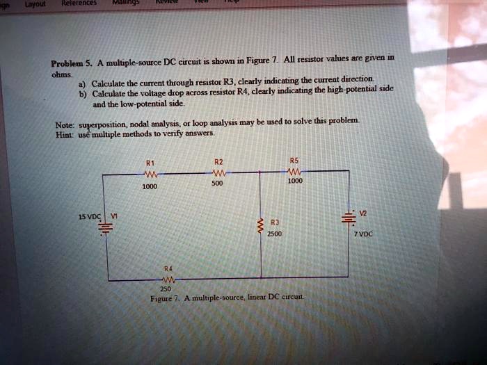 Solved Problem 5 A Multiple Source Dc Circuit Is Shown In Figure 7