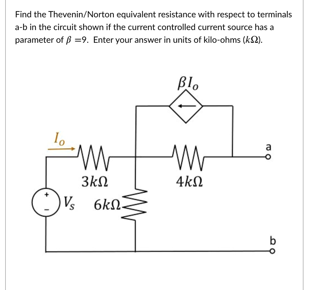 SOLVED: Find the Thevenin/Norton equivalent resistance with respect to terminals a-b in the ...