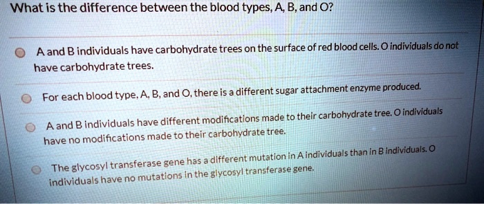 what is the difference between the blood types a band o a and b ...