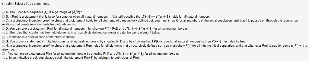 SOLVED: There are 6 correct answers (1 point) Select all true ... SOLVED: There are 6 correct answers (1 point) Select all true ...