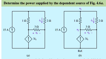 SOLVED: Determine power supplied by the dependent source of Fig: 46a.