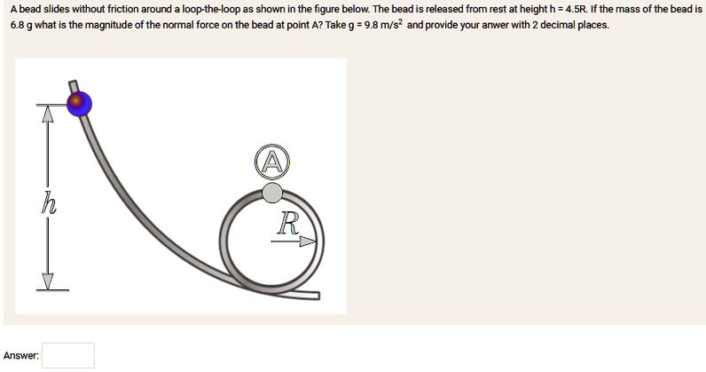 SOLVED: A bead slides without friction around a loop-the-loop as shown in the figure below. The ...