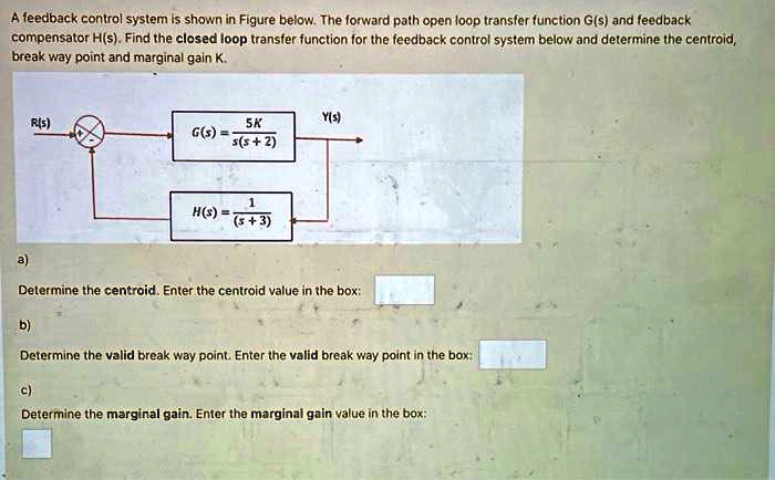 find fhe closed loop transfer function for the control system and ... find fhe closed loop transfer function for the control system and ...