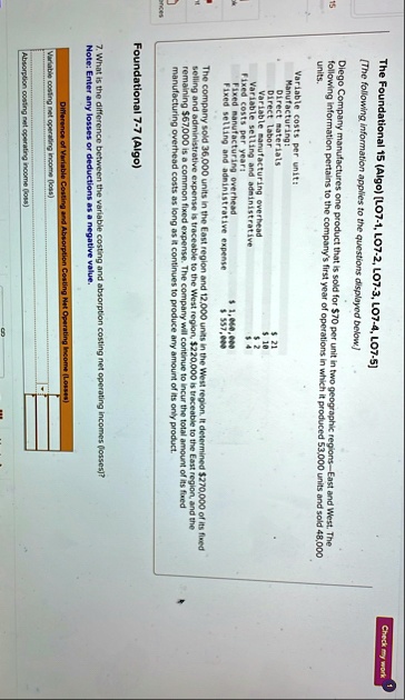variable costing net operating income loss 33000 absorption costing net ...