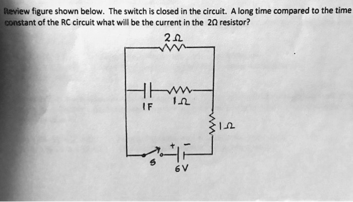 SOLVED: Review figure shown below. The switch is closed in the circuit ...