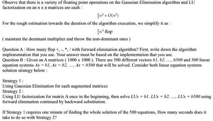 SOLVED: Observe that there is a variety of floating-point operations in ...
