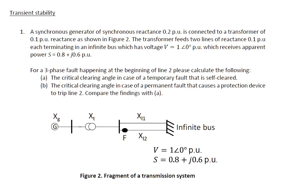 Solved A Synchronous Generator Of Synchronous Reactance 02 Pu Is 2175