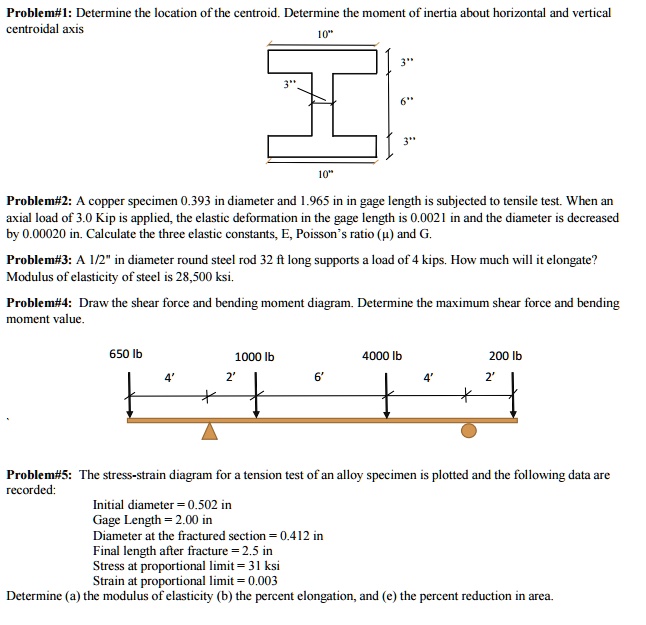 SOLVED: Problem #1: Determine the location of the centroid. Determine ...