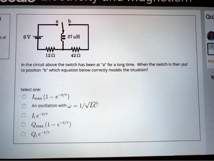 SOLVED: (( Qui 6V 37 HH Jj0 ] UZI 42n In the circuit above the switch ...