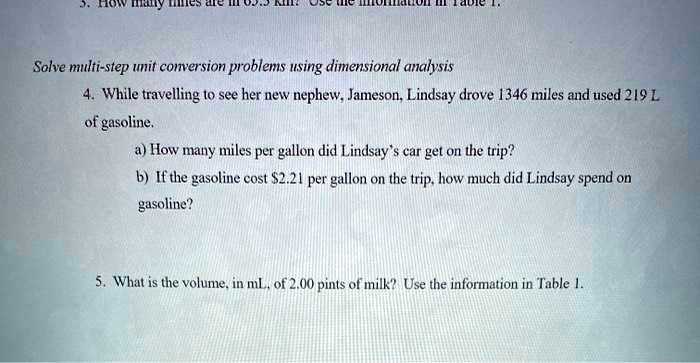 Solved Solve Multi Step Unit Conversion Problems Using Dimensional 6954