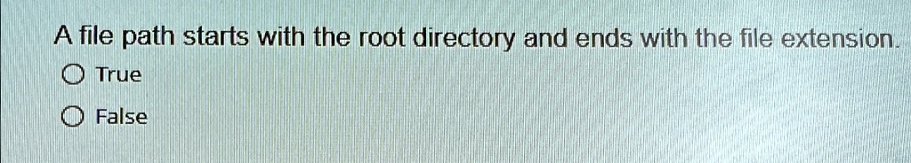 A file path starts with the root directory and ends with the file ...
