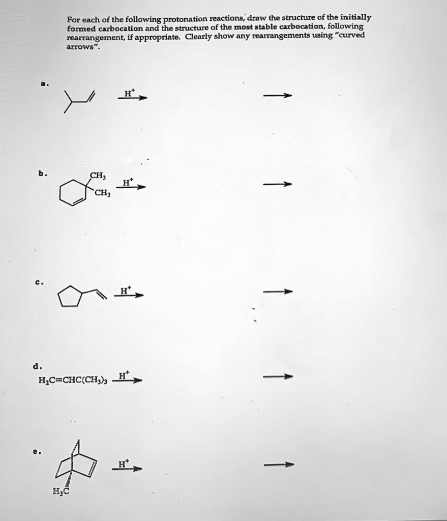 SOLVED:For each of the following protonation reactions, draw the ...