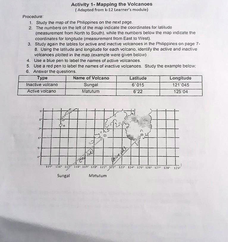 Procedure: Activity 1- Mapping the Volcanoes (Adapted from k-12 Learner ...