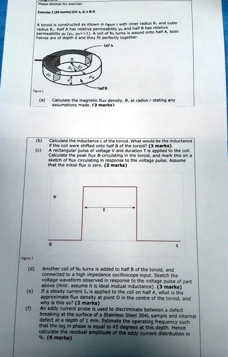 SOLVED: A toroid is constructed as shown in Figure 1 with inner radius ...