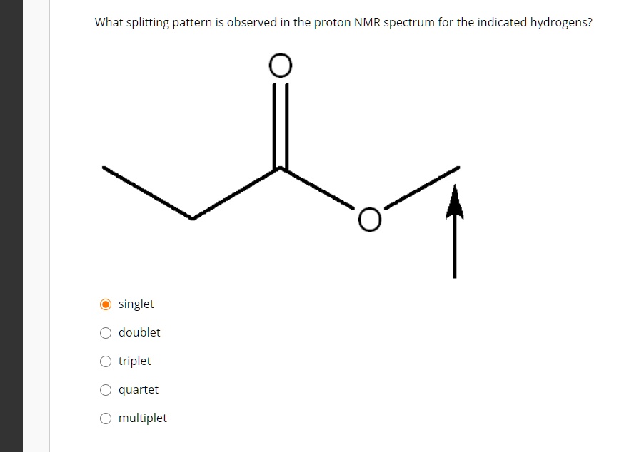 what splitting pattern is observed in the proton nmr spectrum for the ...