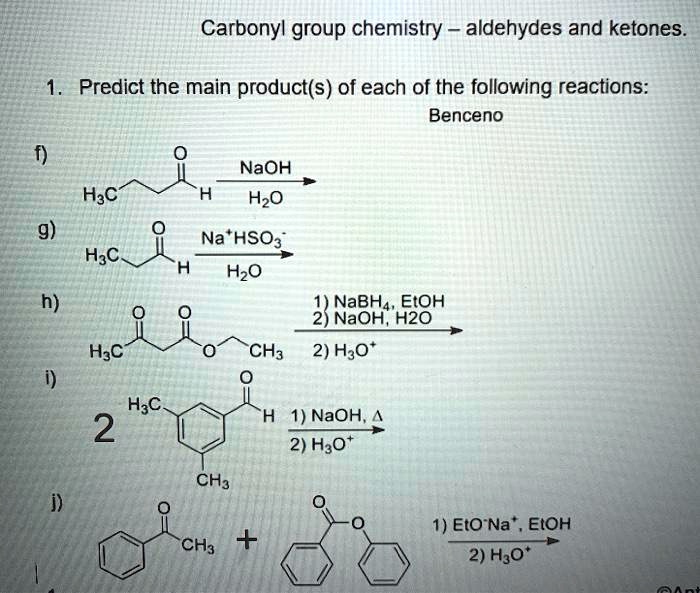 carbonyl group chemistry aldehydes and ketones predict the main ...