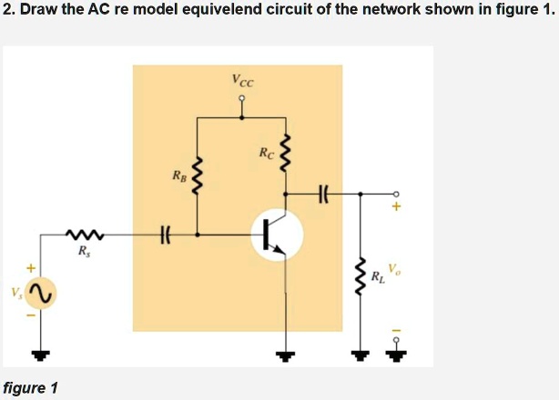 SOLVED: 2. Draw the AC equivalent circuit of the network shown in the figure. Vcc figure